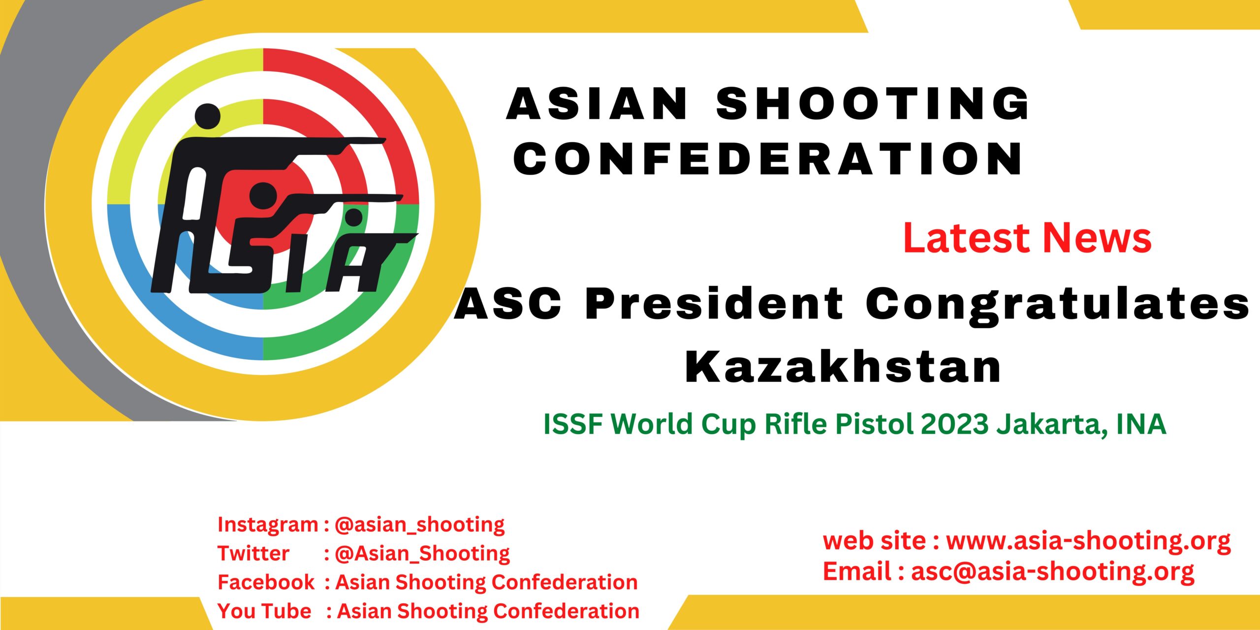 ASC President congratulates Kazakhstan for the achievements in ISSF ...