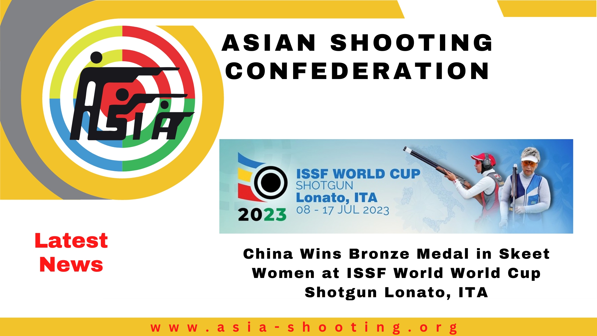 China Wins Bronze Medal in Skeet Women at ISSF World World Cup Shotgun ...