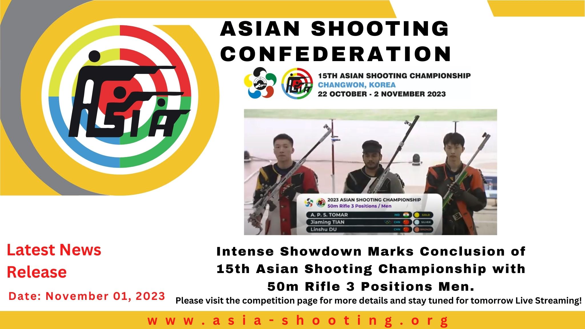 Intense Showdown Marks Conclusion of 15th Asian Shooting Championship ...