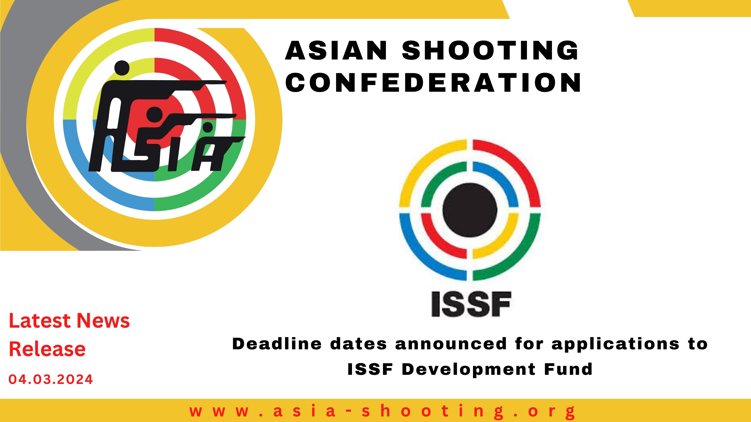 Deadline dates announced for applications to ISSF Development Fund ...