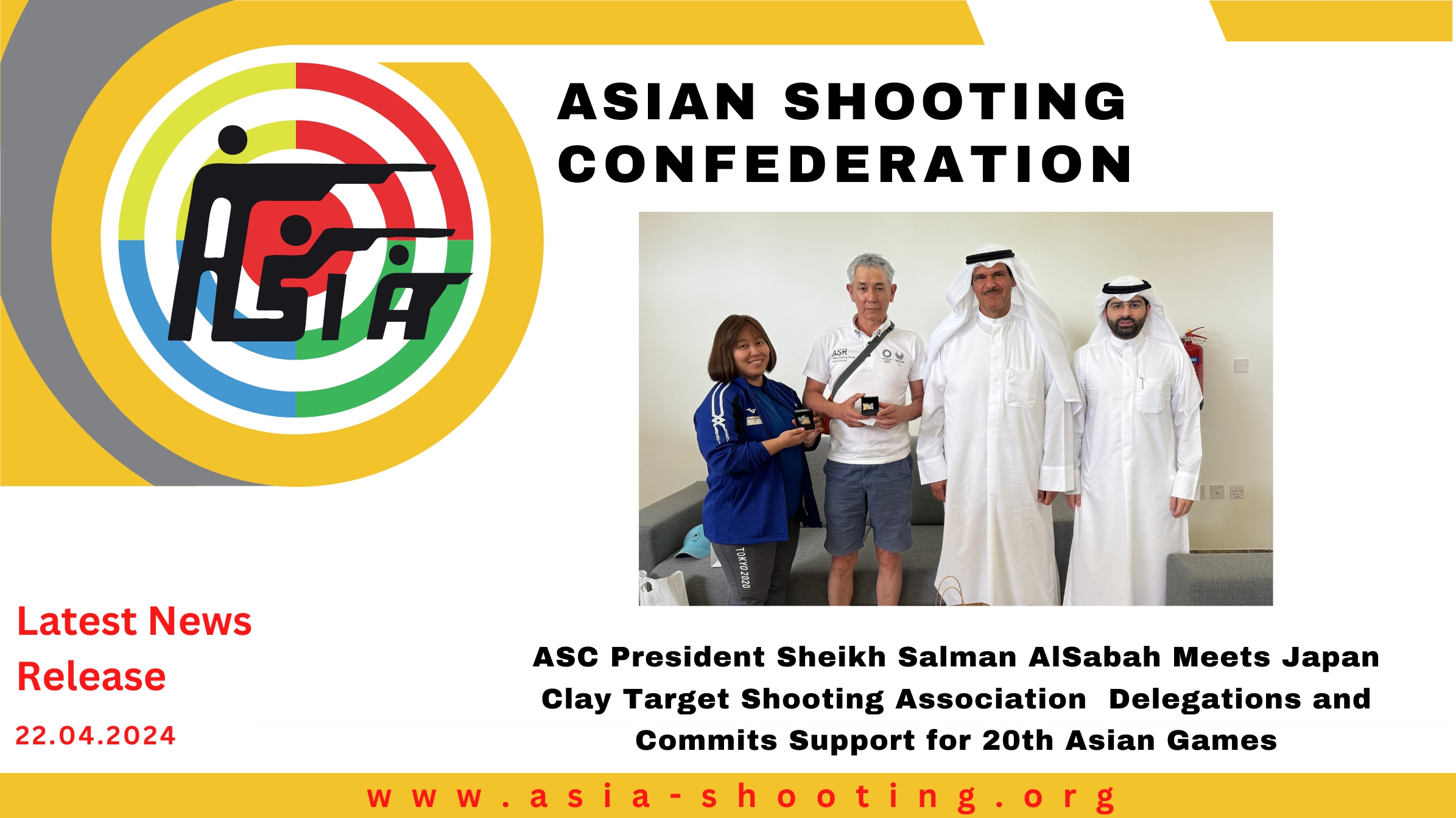ASC President Sheikh Salman AlSabah Meets Japan Clay Target Shooting Association Delegations and ...