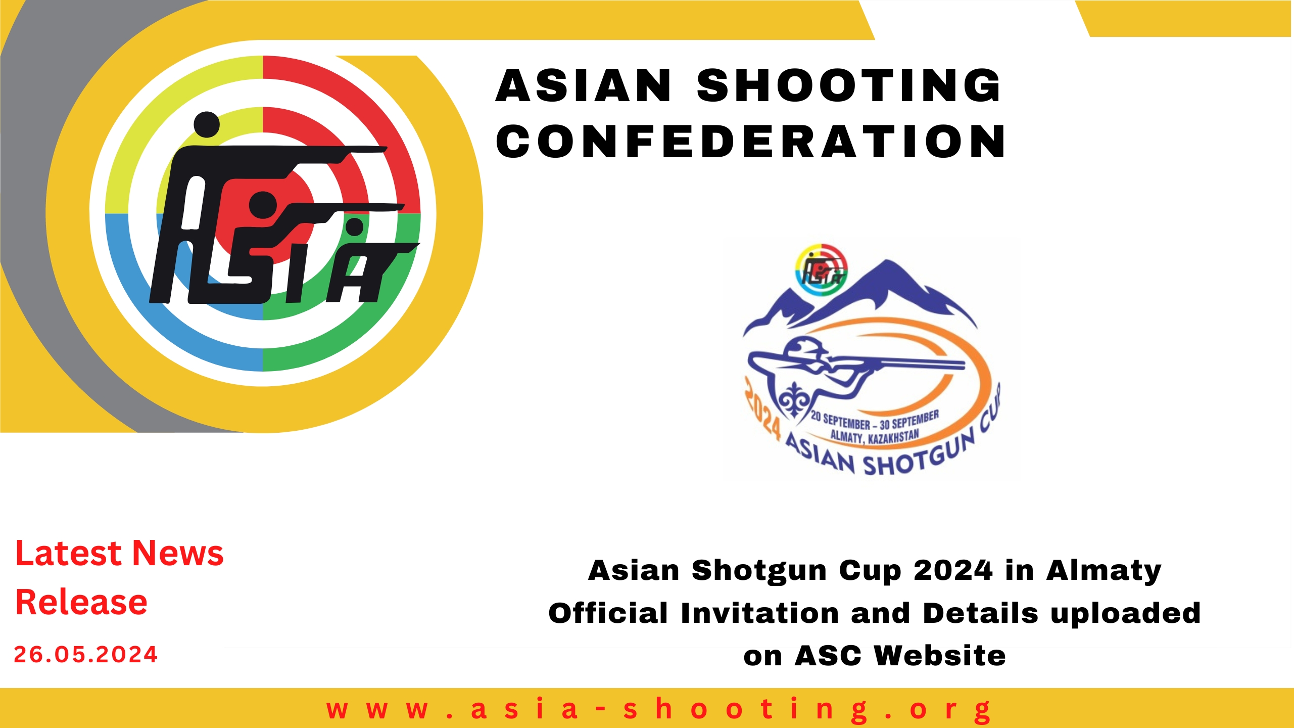 Asian Shotgun Cup 2024 in Almaty, Official Invitation and Forms ...