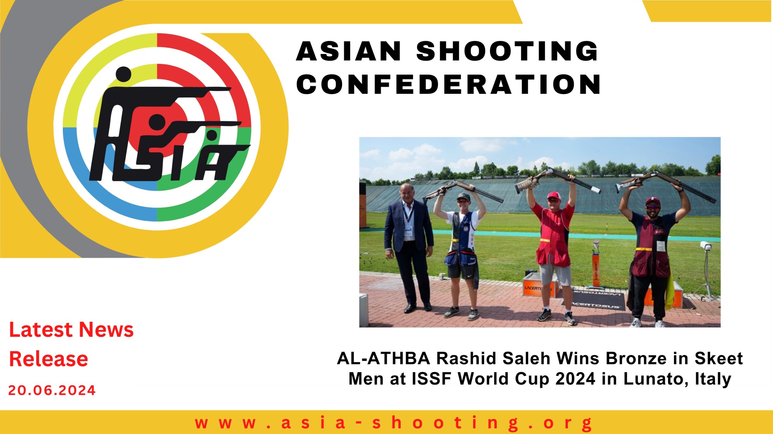 AL-ATHBA Rashid Saleh Wins Bronze in Skeet Men at ISSF World Cup 2024 ...
