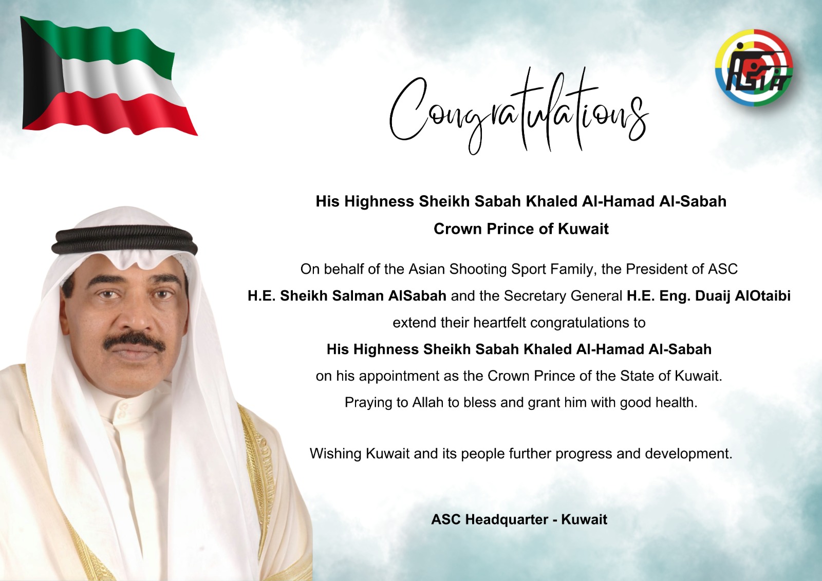 Congratulations to the new Crown Prince of Kuwait His Highness Sheikh ...