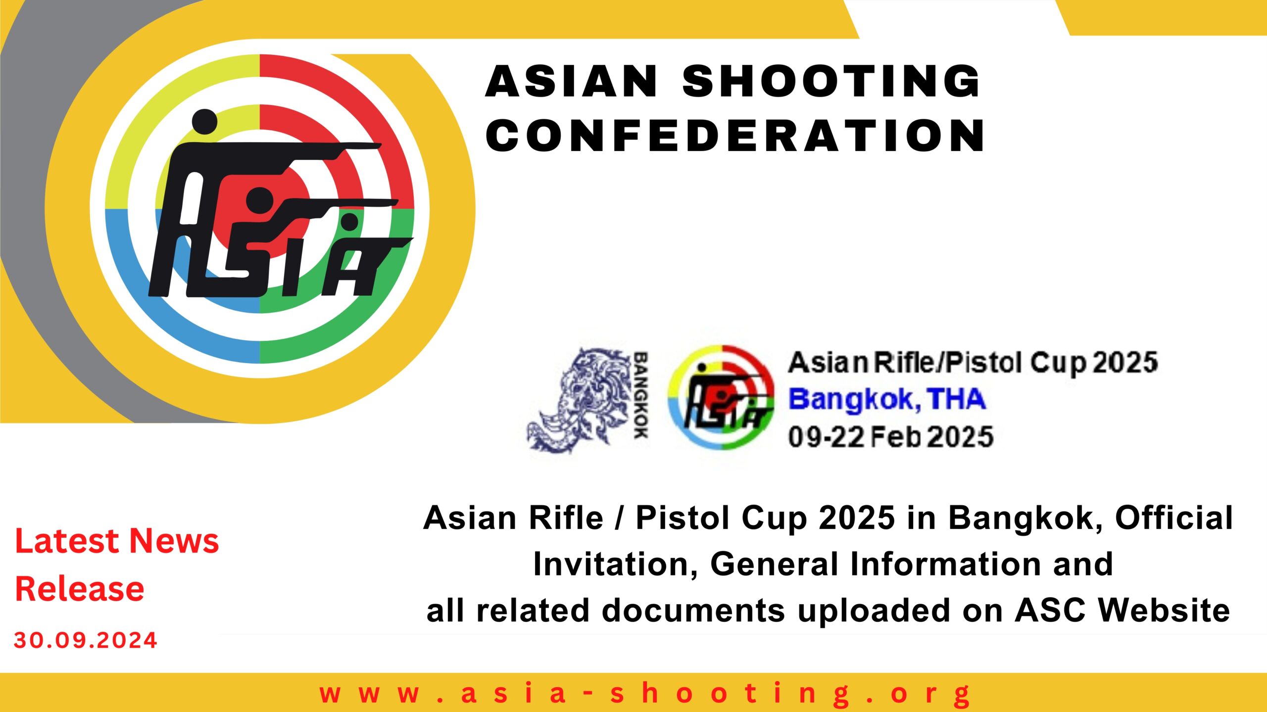Asian Rifle / Pistol Cup 2025 in Bangkok, Official Invitation, General Information and all ...