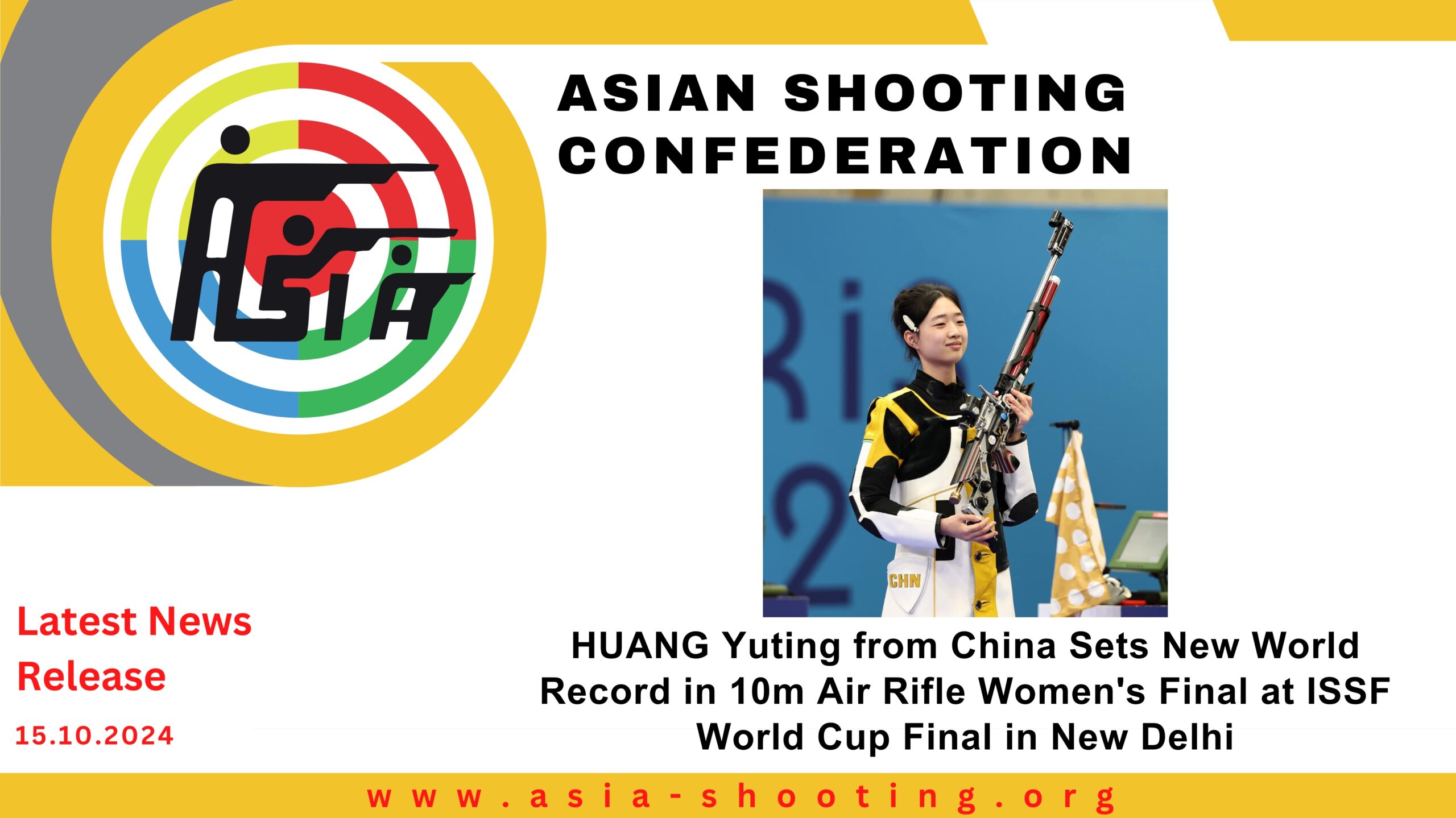 HUANG Yuting from China Sets New World Record in 10m Air Rifle Women's ...
