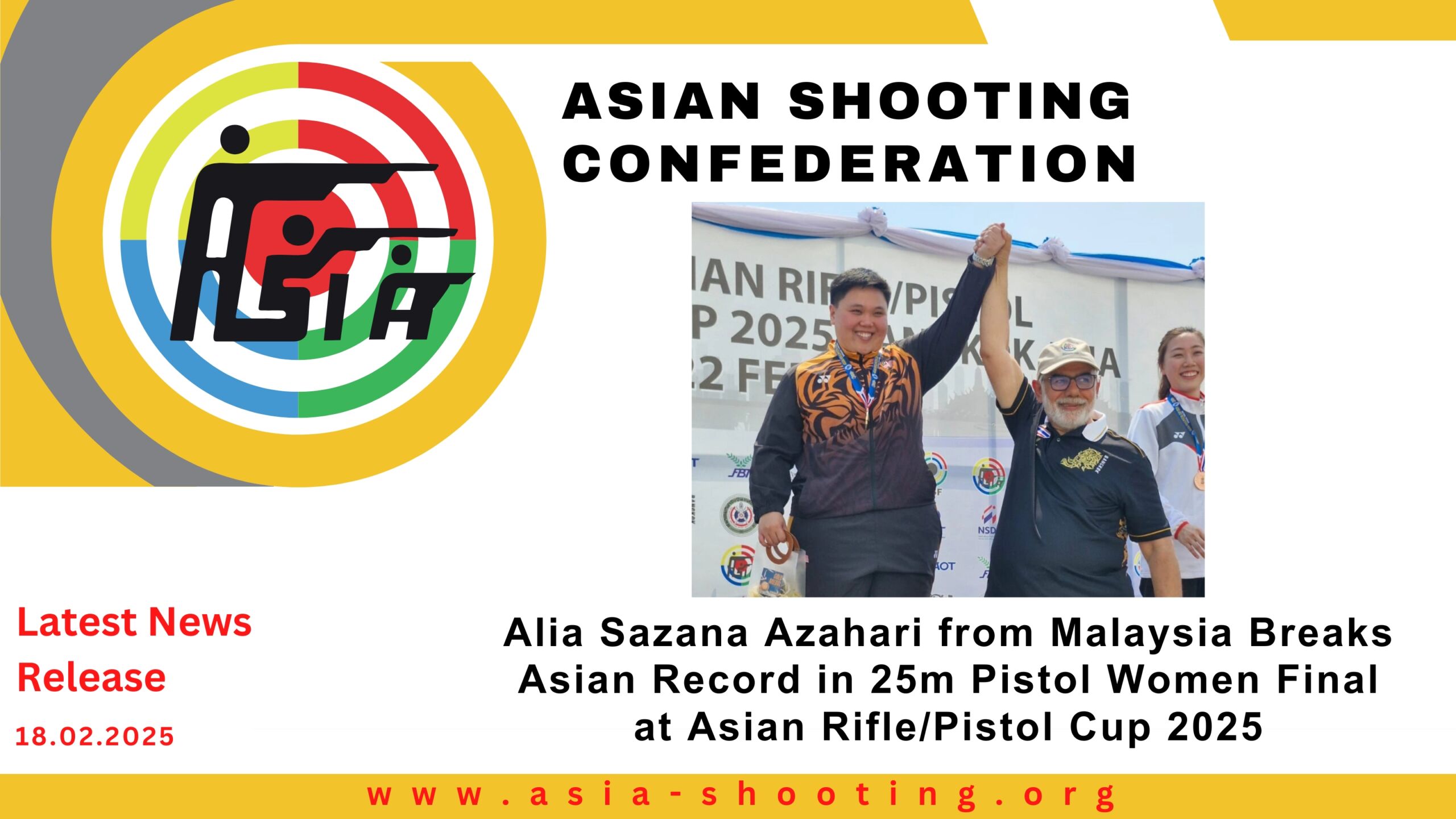 Alia Sazana Azahari from Malaysia Breaks Asian Record in 25m Pistol ...