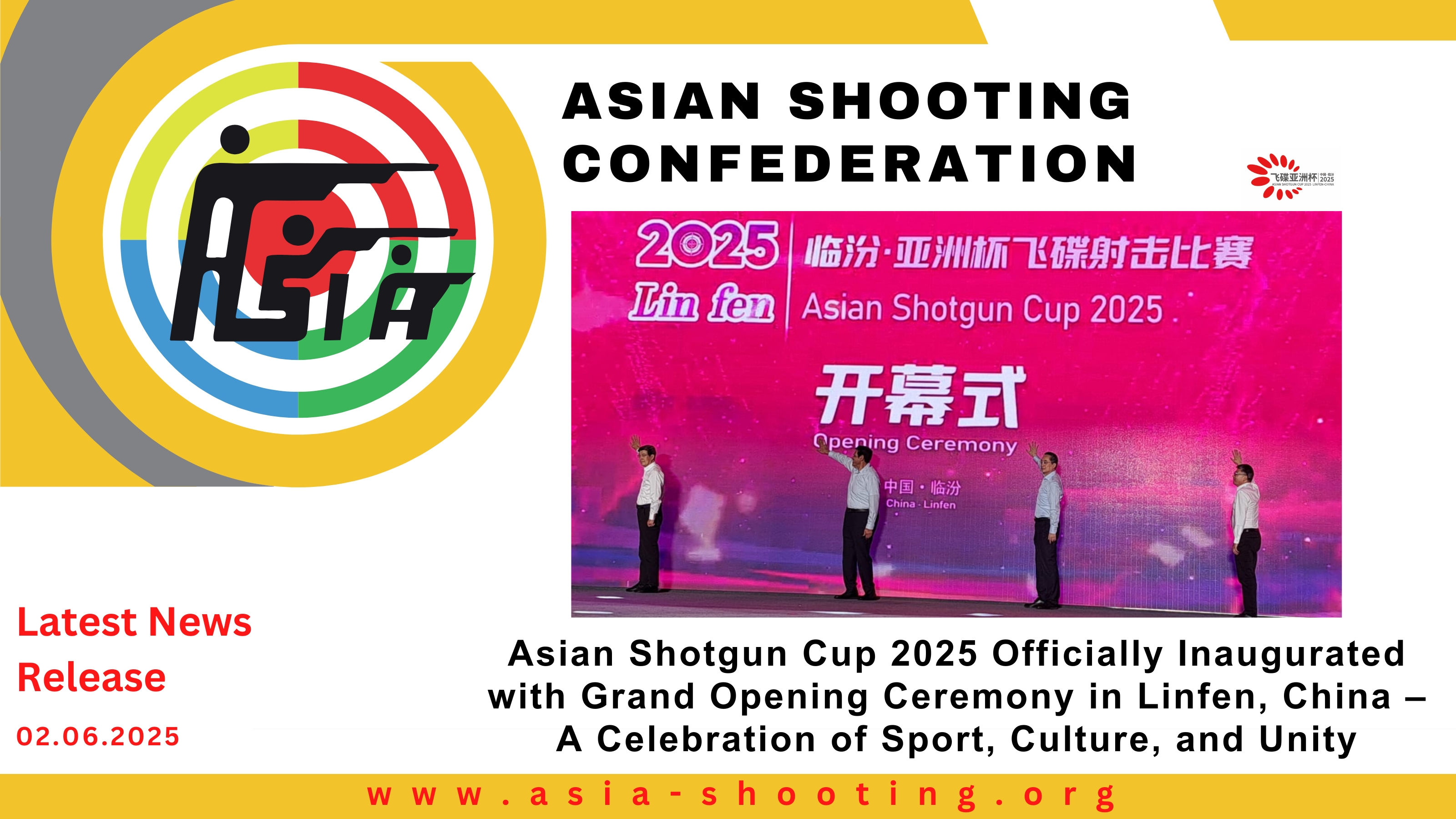 Asian Shotgun Cup 2025 Officially Inaugurated with Grand Opening Ceremony in Linfen, China – A ...