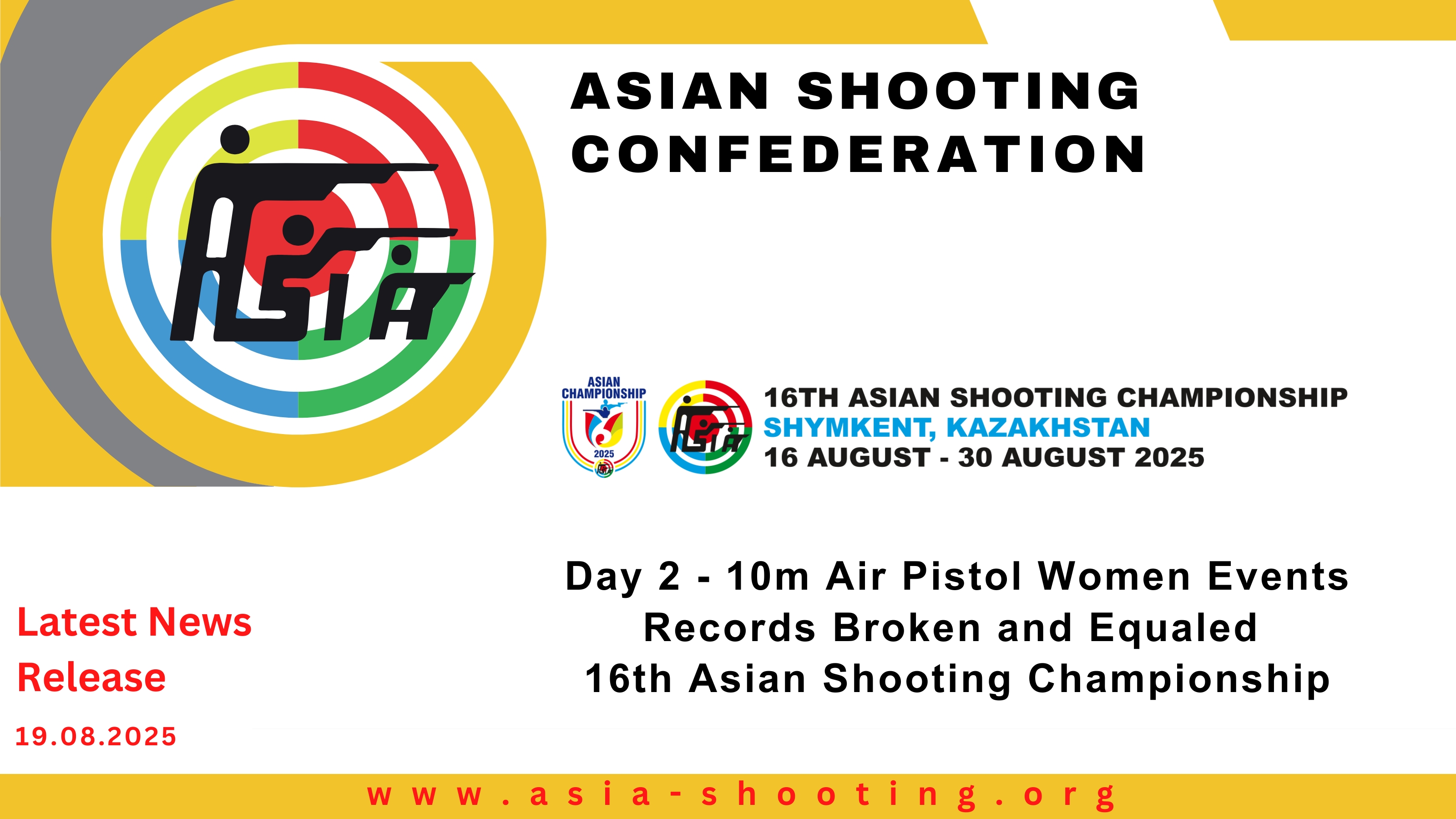 Day 2 10m Air Pistol Women Events – Records Broken and Equaled | 16th Asian Shooting ...