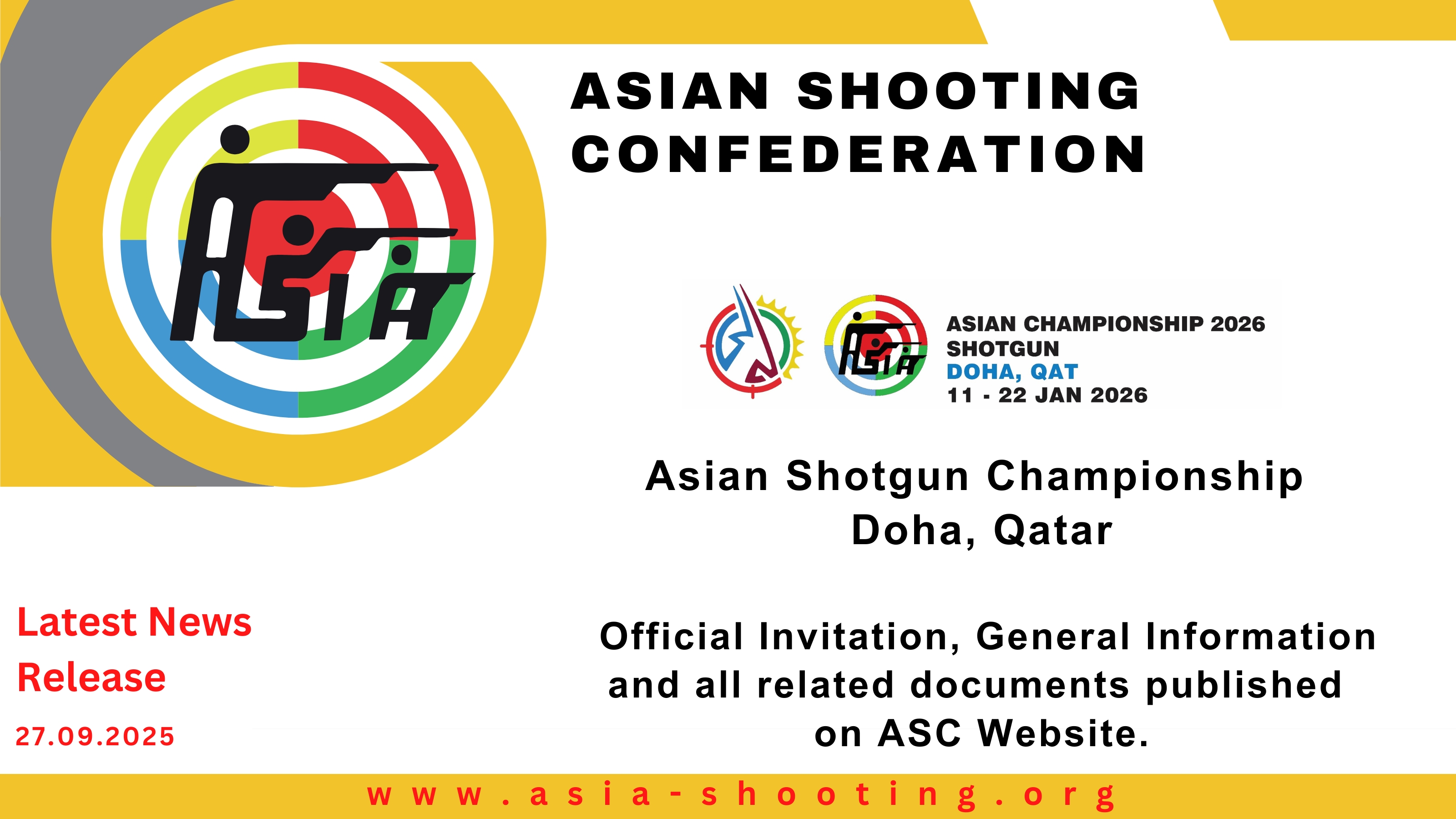 Asian Shotgun Championship in Doha, Qatar - Official Invitation ...