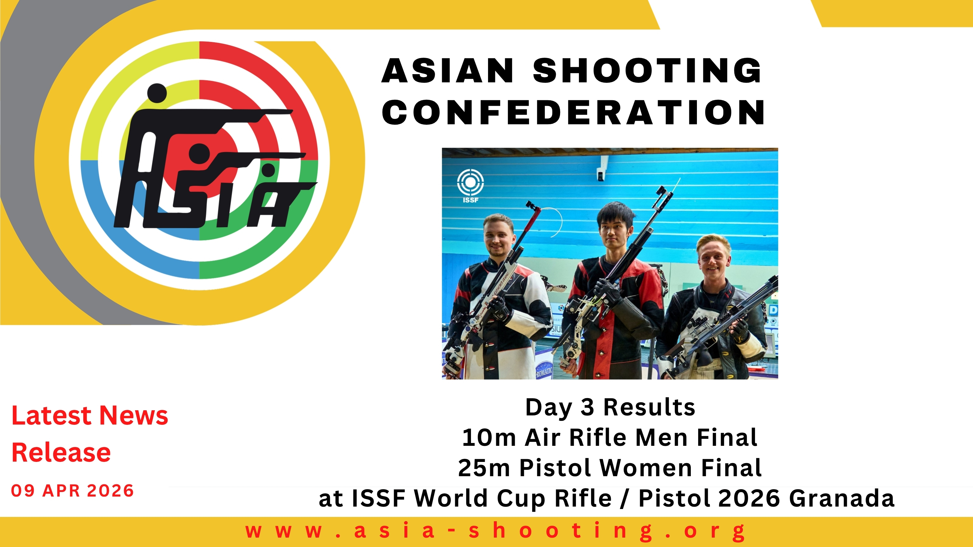 Day 3 Results – ISSF World Cup Rifle / Pistol Granada 2026 - Asian ...